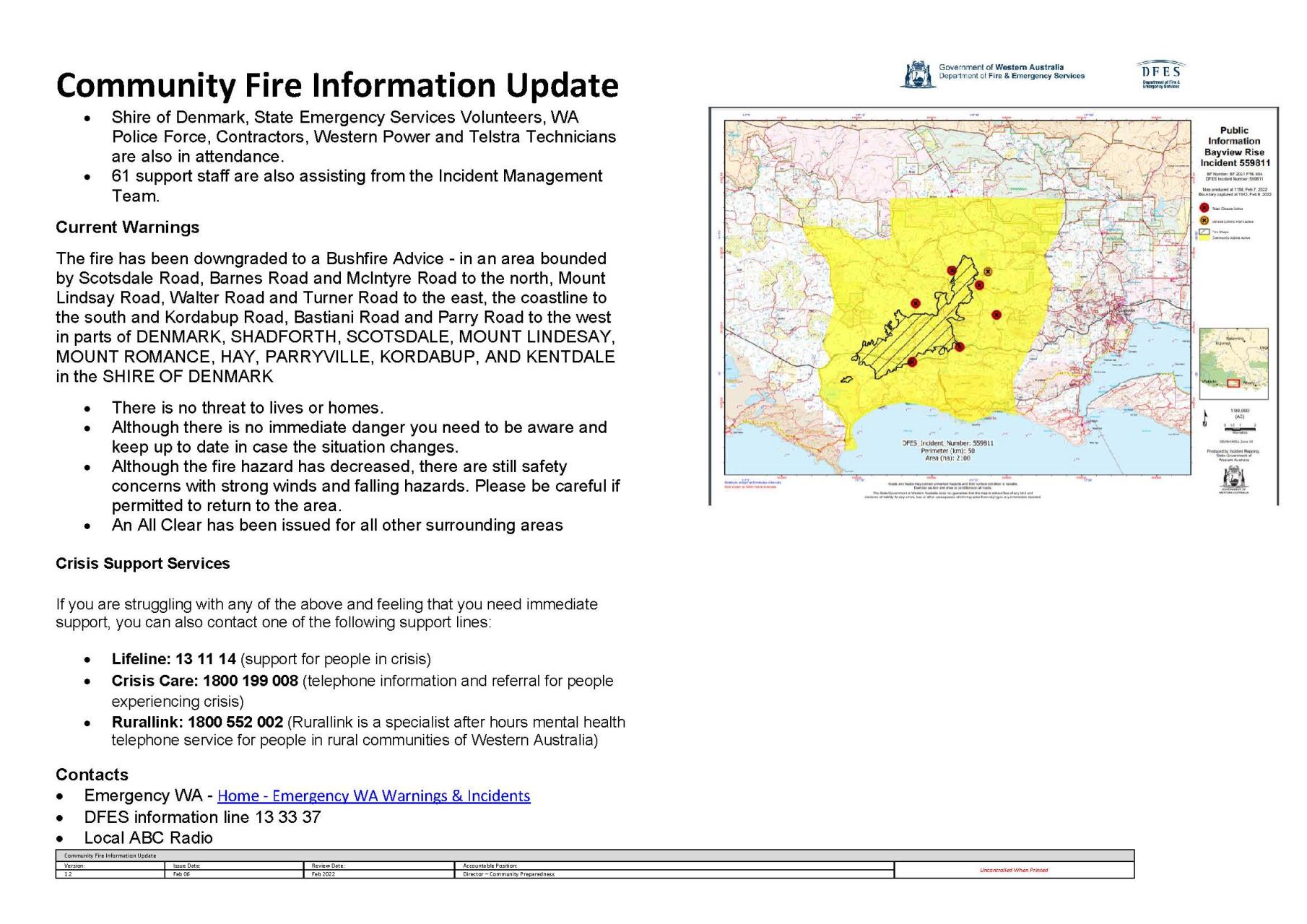 News Story - DFES Community Fire Information Update » Shire of Denmark